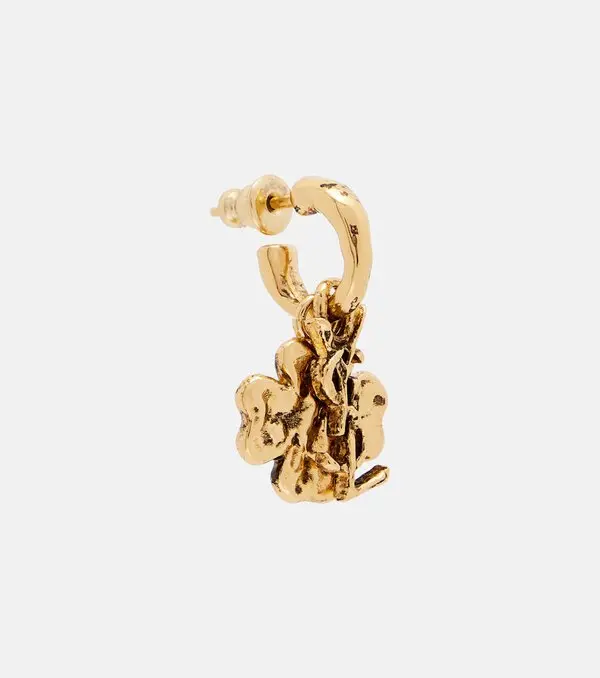 Saint Laurent Cassandre Lucky Charm Drop Earrings - Gold