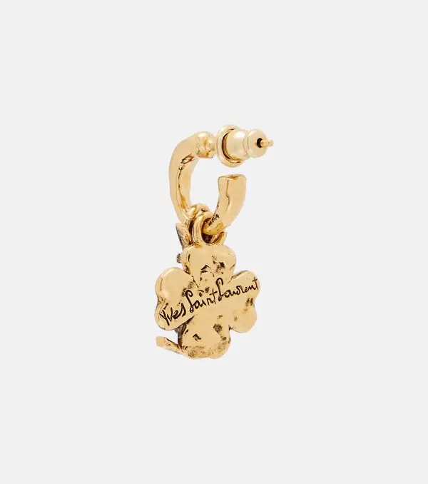 Saint Laurent Cassandre Lucky Charm Drop Earrings - Gold