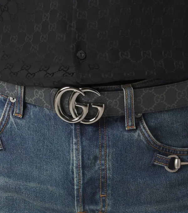 Gucci Gg Marmont Reversible Belt - Black