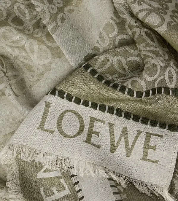 Loewe Anagram Cotton Jacquard Scarf