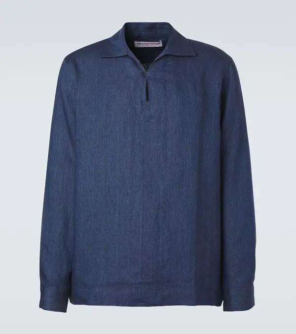 Orlebar Brown Vincent Linen Shirt - Blue