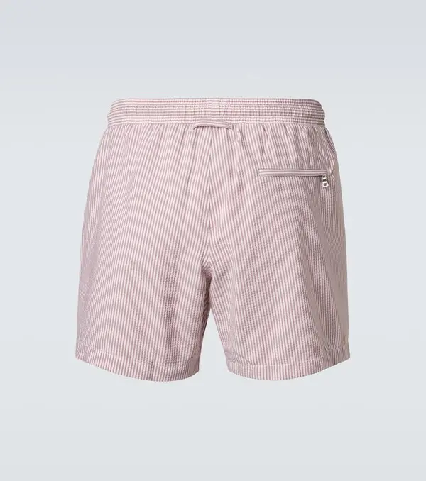 Orlebar Brown Boxer Striped Swim Trunks - Red