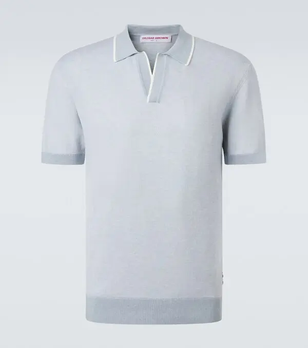 Orlebar Brown Horton Cotton And Wool Piqué Polo Shirt - Blue