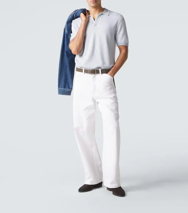 Orlebar Brown Horton Cotton And Wool Piqué Polo Shirt - Blue