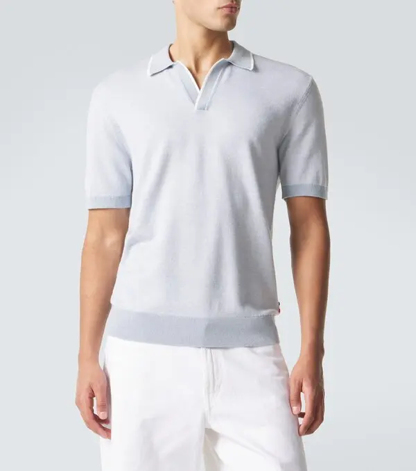 Orlebar Brown Horton Cotton And Wool Piqué Polo Shirt - Blue