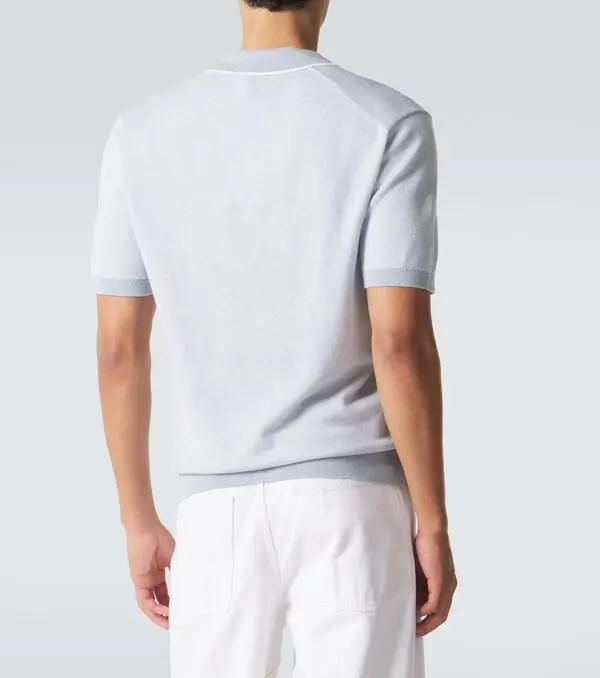 Orlebar Brown Horton Cotton And Wool Piqué Polo Shirt - Blue