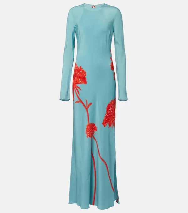 SIR. Amelie Floral Silk Crêpe De Chine Maxi Dress