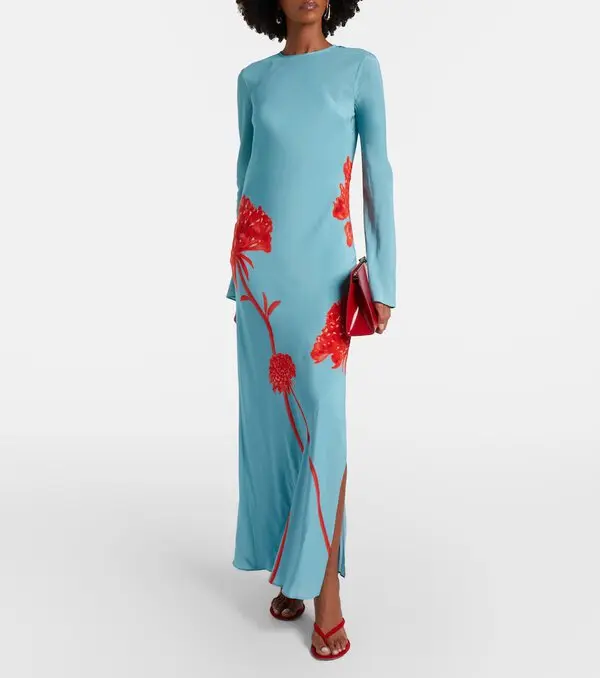 SIR. Amelie Floral Silk Crêpe De Chine Maxi Dress