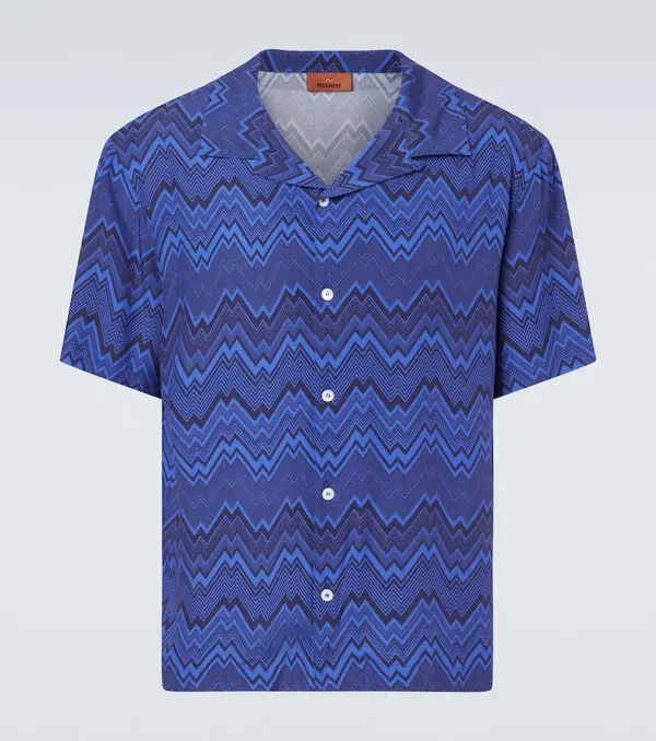 Missoni Zigzag Bowling Shirt - Blue