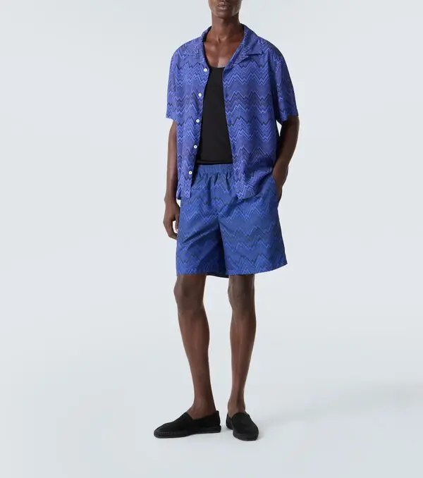 Missoni Zigzag Bowling Shirt - Blue