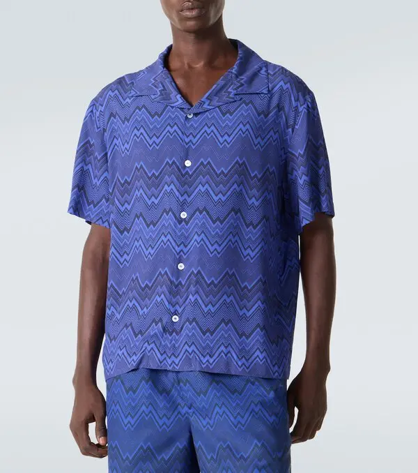 Missoni Zigzag Bowling Shirt - Blue