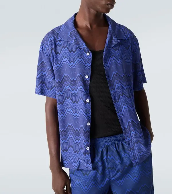 Missoni Zigzag Bowling Shirt - Blue