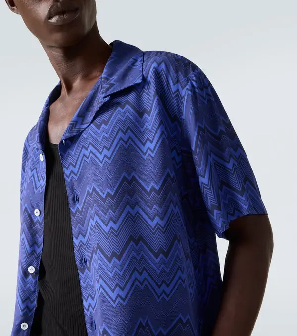 Missoni Zigzag Bowling Shirt - Blue