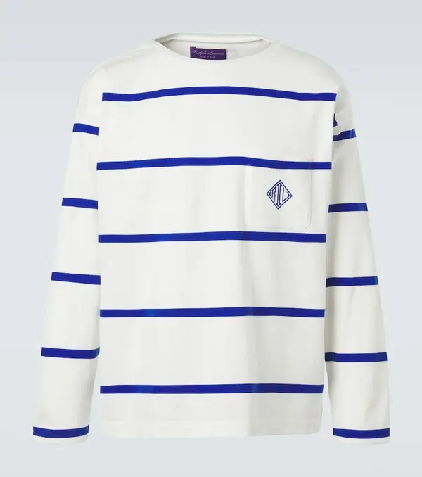 Ralph Lauren Purple Label Striped Cotton T-shirt - White