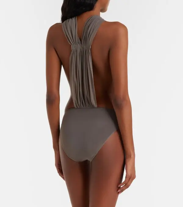 Rick Owens Miami Cutout Sheer Tulle Bodysuit - Grey