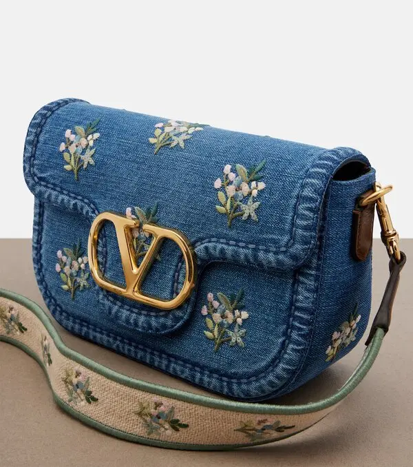 Valentino Garavani Alltime Medium Denim Top-handle Bag