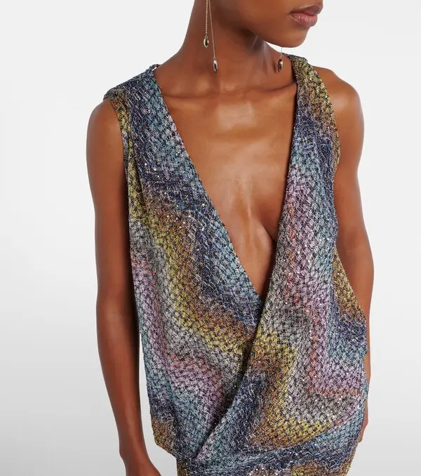 Missoni Sequined Knitted Lamé Top