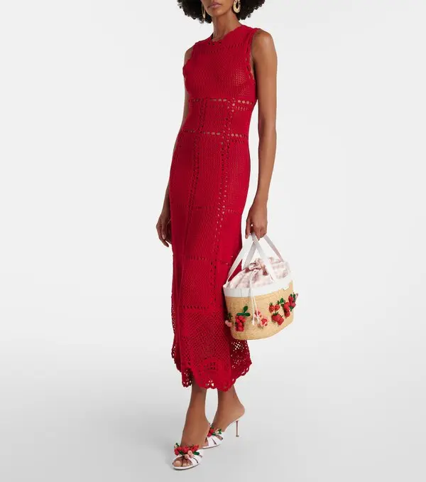 AQUAZZURA Botanica Medium Raffia Tote Bag