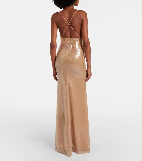 David Koma Dégradé Sequined Gown