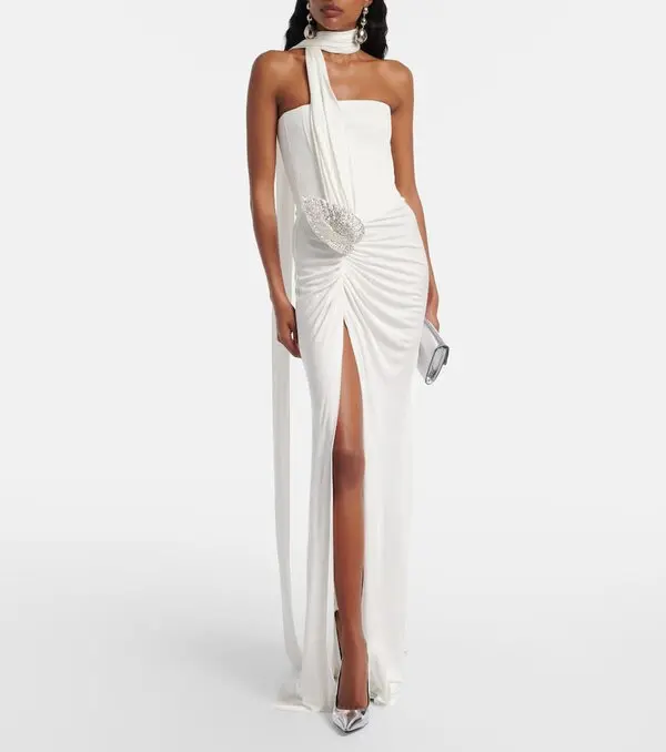David Koma Embellished Bustier Gown