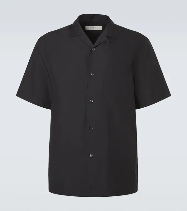 UMIT BENAN Havana Silk Bowling Shirt - Black