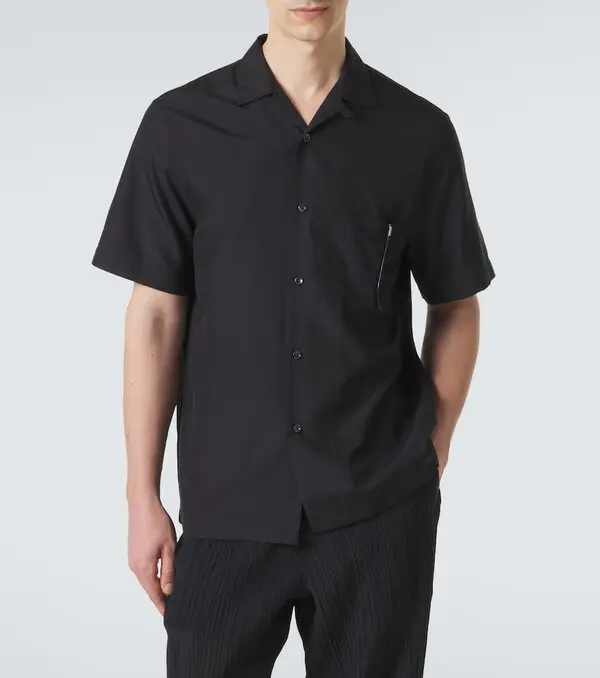 UMIT BENAN Havana Silk Bowling Shirt - Black