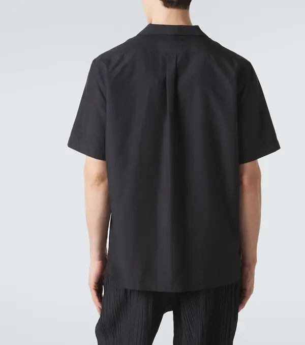 UMIT BENAN Havana Silk Bowling Shirt - Black