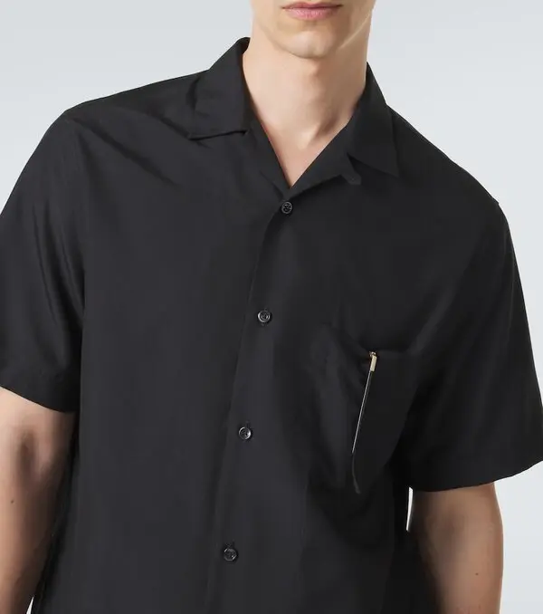 UMIT BENAN Havana Silk Bowling Shirt - Black