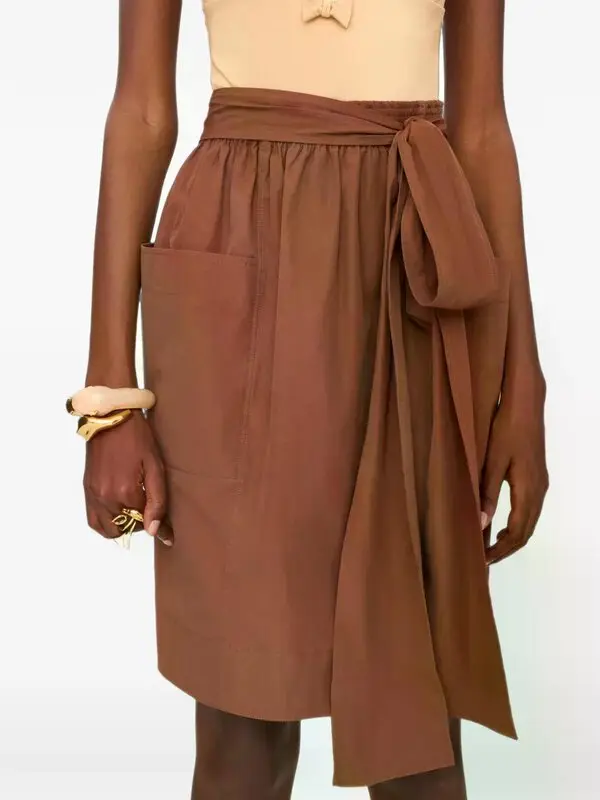 Chloé Bow-detail Pencil Skirt - Brown