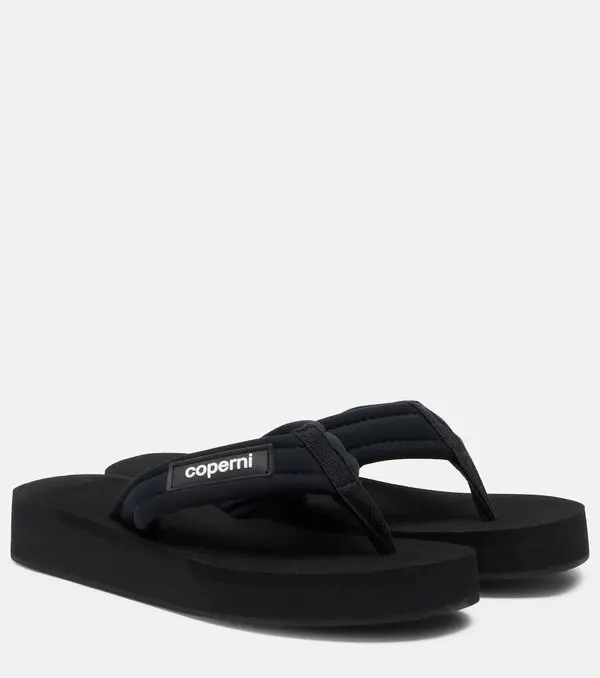 Coperni Logo Platform Thong Sandals - Black