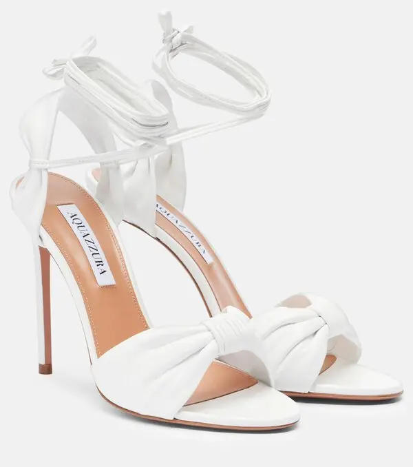AQUAZZURA Carina Leather Sandals - White