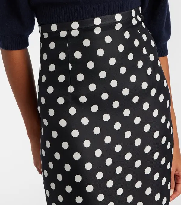Khaite Winton Polka-dot Silk Maxi Skirt