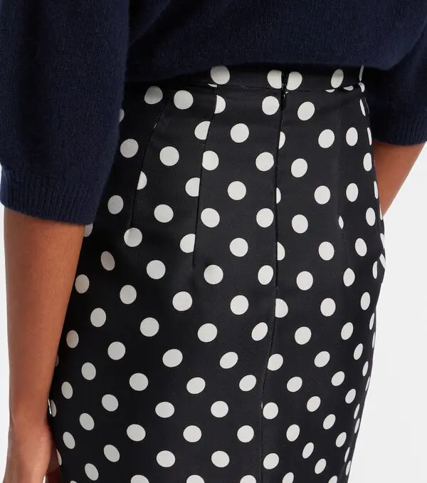 Khaite Winton Polka-dot Silk Maxi Skirt