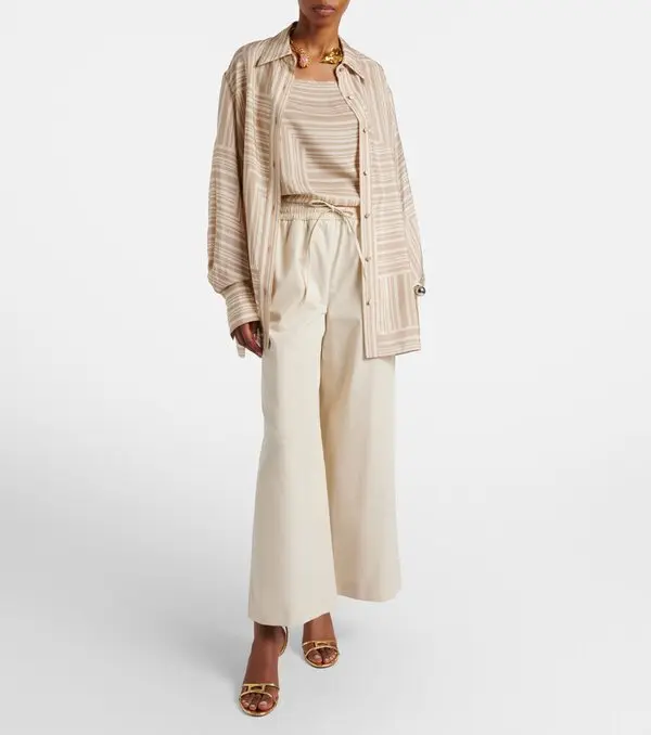 JOSEPH Stace Printed Silk Top - White