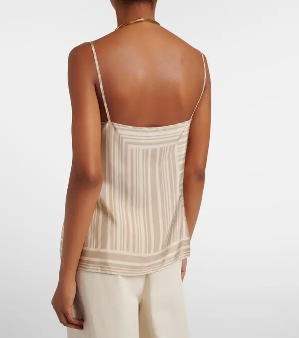 JOSEPH Stace Printed Silk Top - White