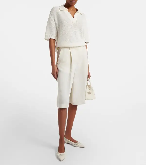 JOSEPH Rian Oversized Cotton-blend Polo Shirt - White