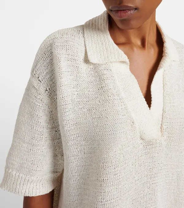 JOSEPH Rian Oversized Cotton-blend Polo Shirt - White