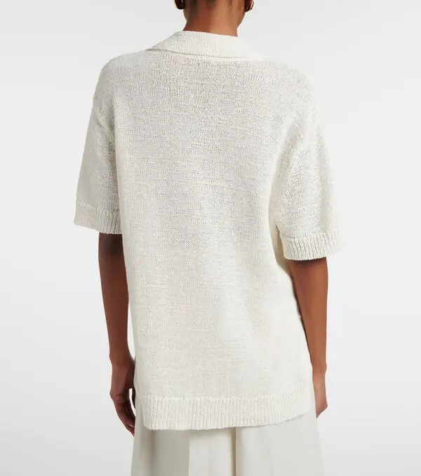 JOSEPH Rian Oversized Cotton-blend Polo Shirt - White