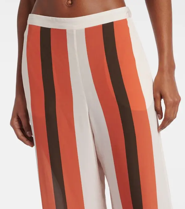 ADRIANA DEGREAS Striped Wide-leg Pants - Orange