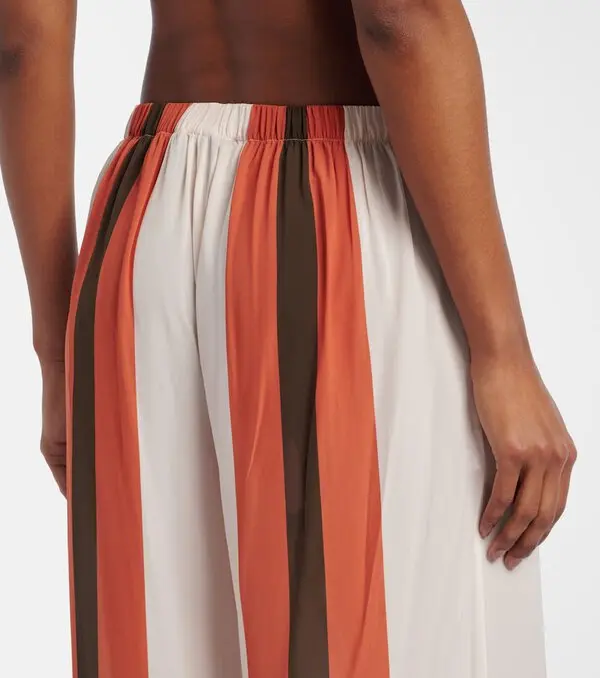 ADRIANA DEGREAS Striped Wide-leg Pants - Orange