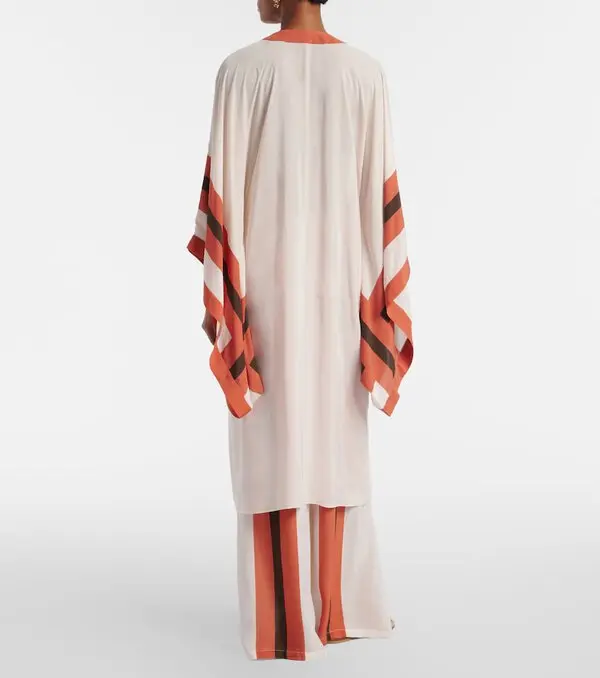 ADRIANA DEGREAS Striped Wide-leg Pants - Orange
