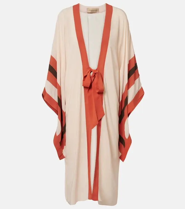 ADRIANA DEGREAS Striped Kaftan - Orange