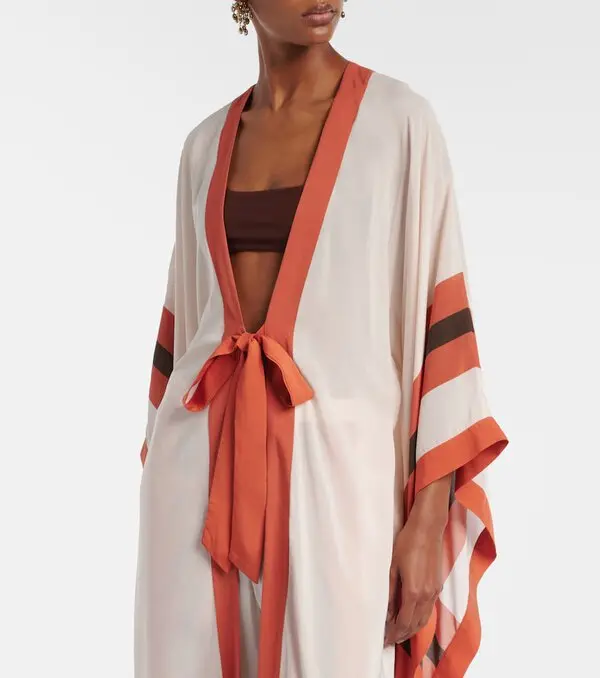 ADRIANA DEGREAS Striped Kaftan - Orange