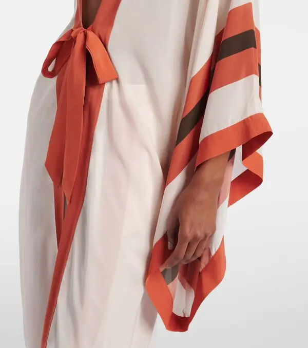 ADRIANA DEGREAS Striped Kaftan - Orange