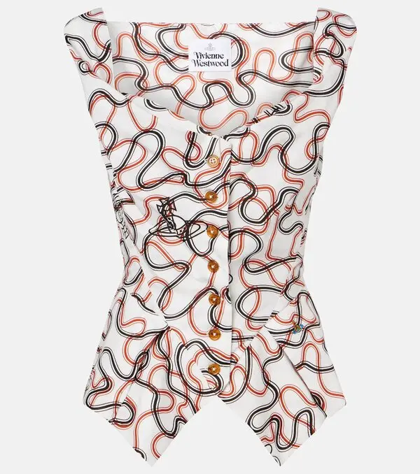 VIVIENNE WESTWOOD Monday Printed Cotton Vest - White