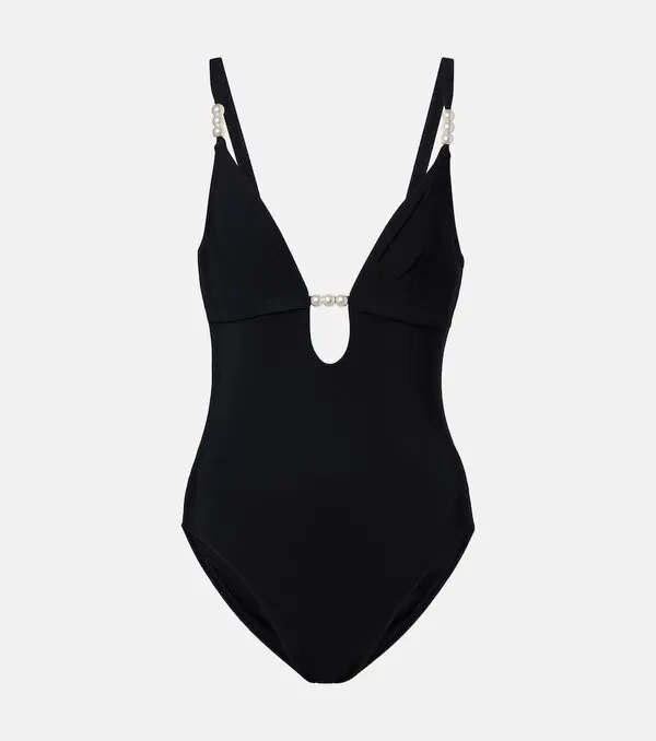 KARLA COLLETTO Maya Embellished One-piece Swimsuit - Black
