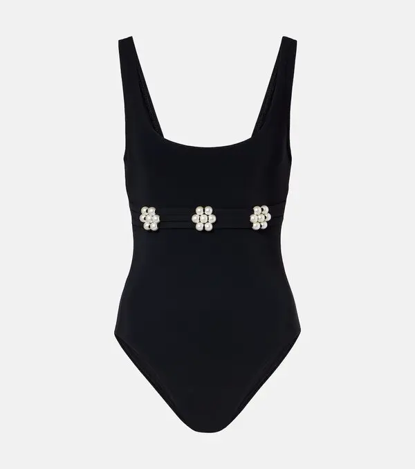 KARLA COLLETTO Embellished Strapless One-piece Swimsuit - Black