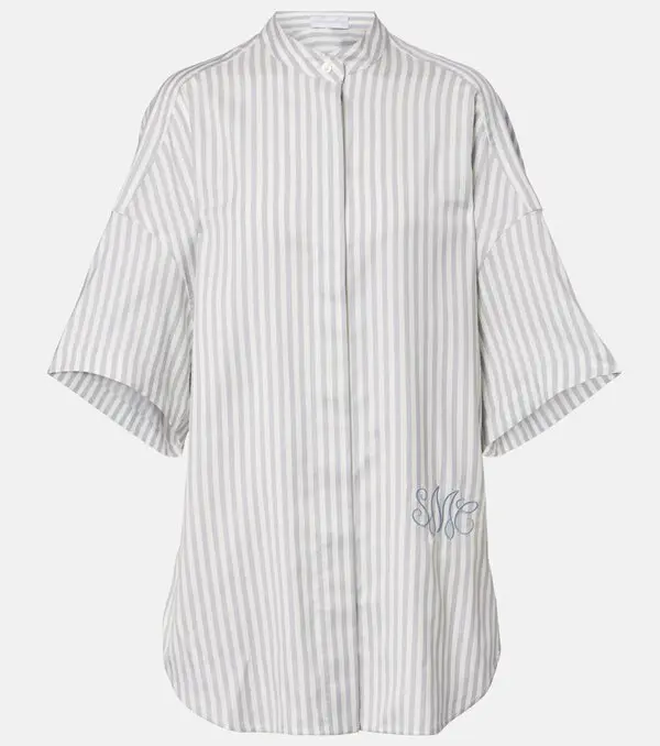 Stella McCartney Striped Silk And Wool Shirt - White