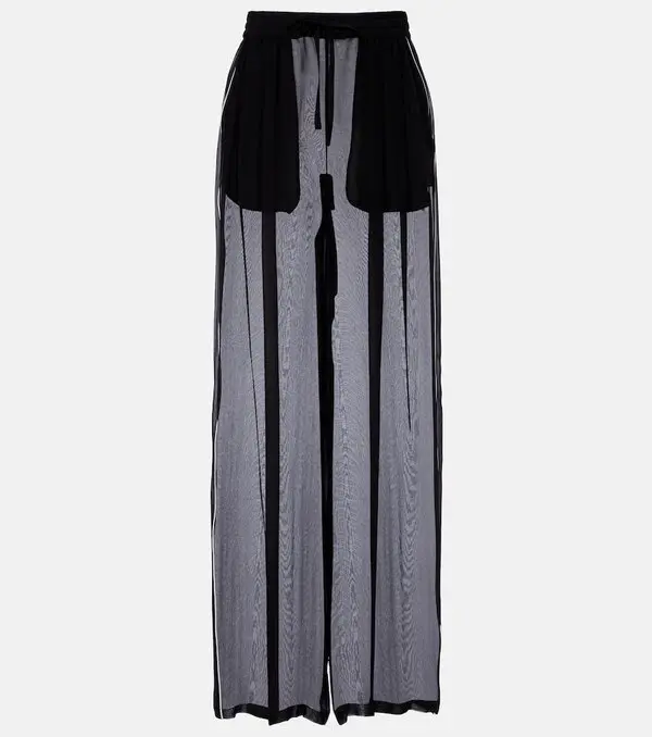 Dolce & Gabbana Sheer Silk Wide-leg Pants