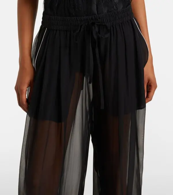 Dolce & Gabbana Sheer Silk Wide-leg Pants